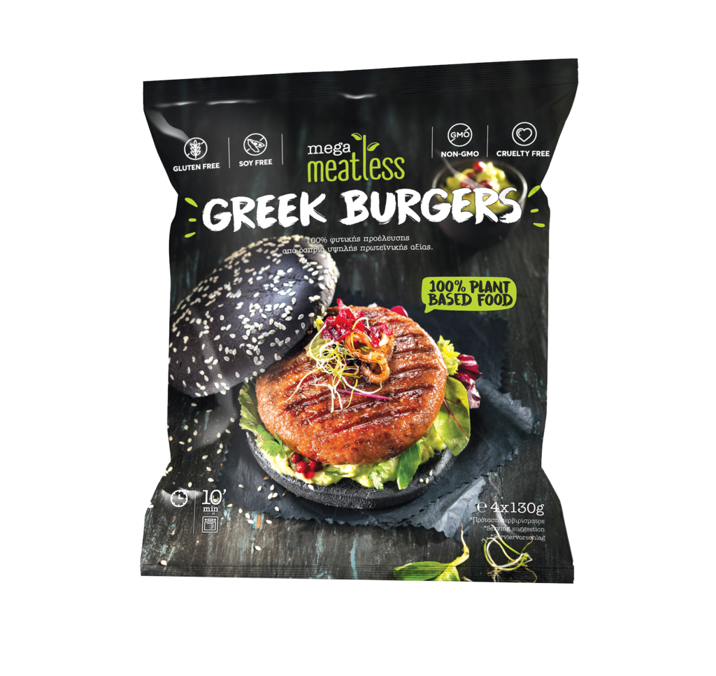 » Mega Meatless Burger (4τμχ x130g) 520g